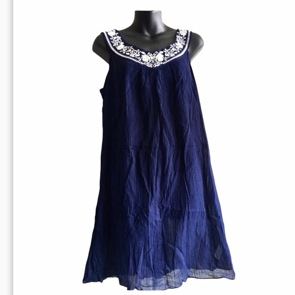 Joe Fresh | Dresses | Nwt Joe Fresh Embroidery Boho Dress Navy Sp ...